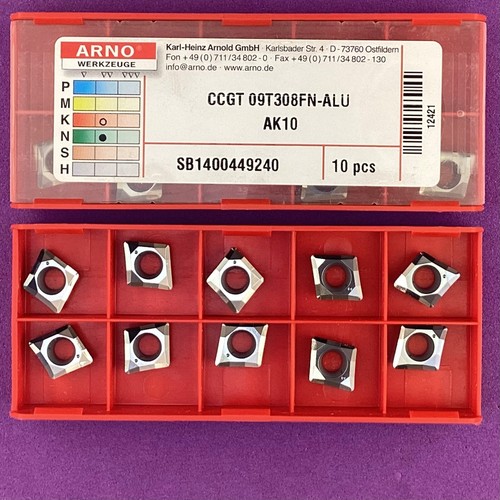 10pc ARNO CCGT 09T308FN-ALU Carbide Inserts; AK10🎯Machinist | eBay