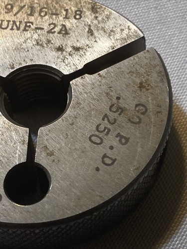 9/16 18 UNF 2A THREAD RING GAGE .5625 GO ONLY P.D. = .5250 INSPECTION ...