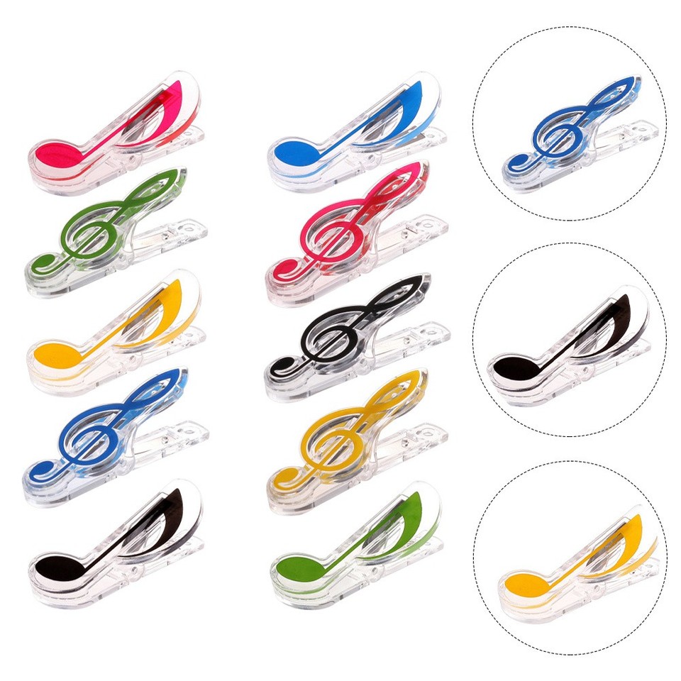 10Pcs Creative Music Book Clips Score Clips Sheet Clips Music Note ...