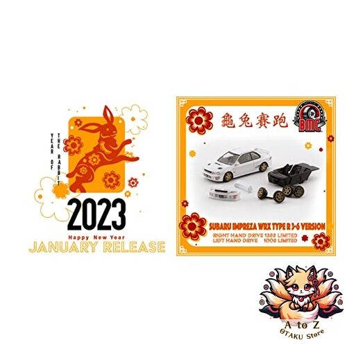 NEW BM CREATIONS 1/64 Scale Subaru Impreza WRX Type R 3/4-6 White RHD ...