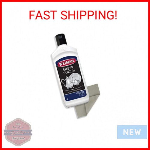 Weiman Silver Cleaner and Polish - 8 Ounce with Polishing Cloth ...