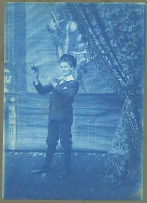 E001 Photo vintage Cyanotype Jeune Marin Pipe Malo-les-Bains Dunkerque ...