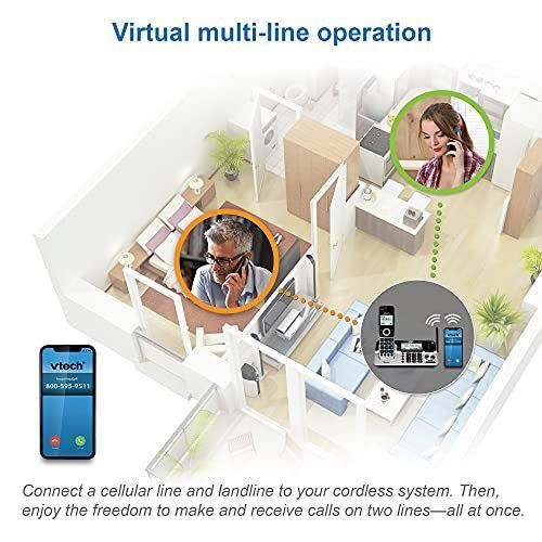 VTech VS113-4 Extended Range 4 Handset Cordless Phone for Home with ...