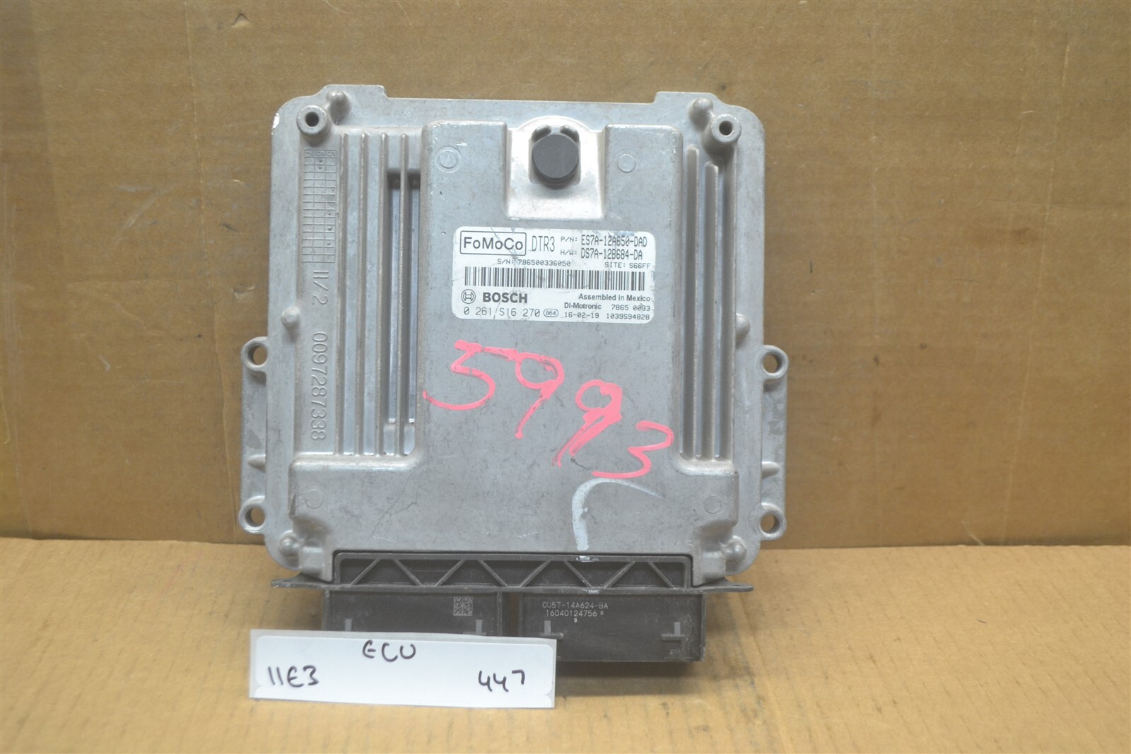 14-15 Ford Fusion Engine Control Unit ECU ES7A12A650DAD Module 447-11e3 ...