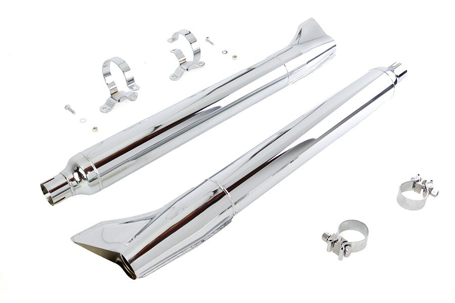 V-TWIN CHROME 1961 STYLE FISHTAIL MUFFLER SET HARLEY 1995-2017 FLT | eBay