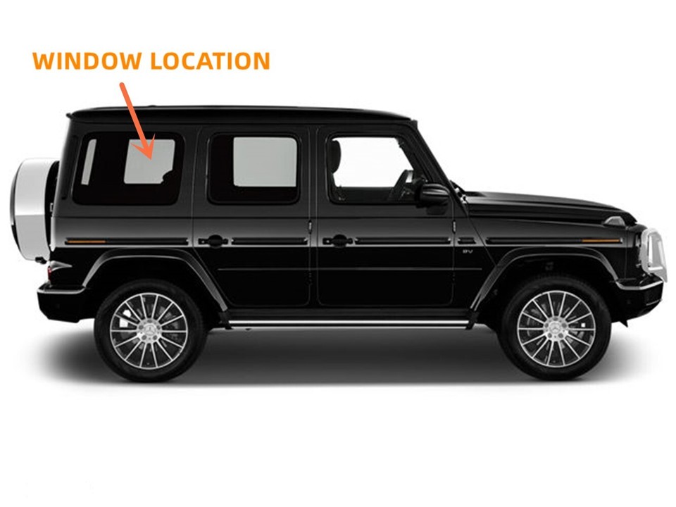 Passenger/Right Quarter Window Glass LAMI. For 19-25 Mercedes Benz G500 ...