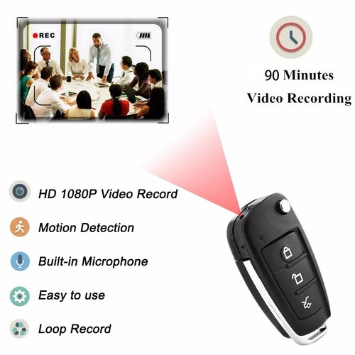 1080P Mini Keychain Camera Car Key Fob DVR Motion Detection Cam Video ...
