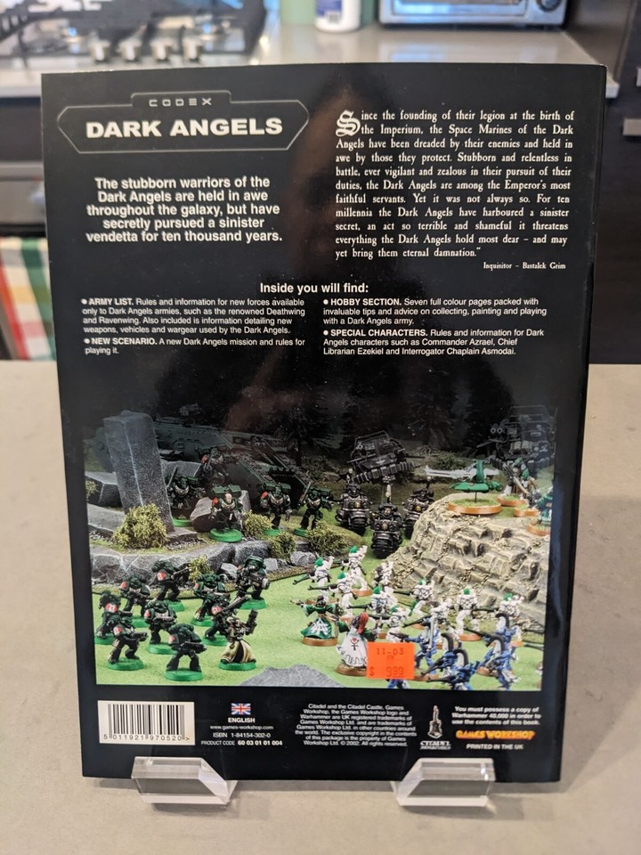Games Workshop Warhammer 40000 40K Codex 3rd Edition - Dark Angels 2nd ...