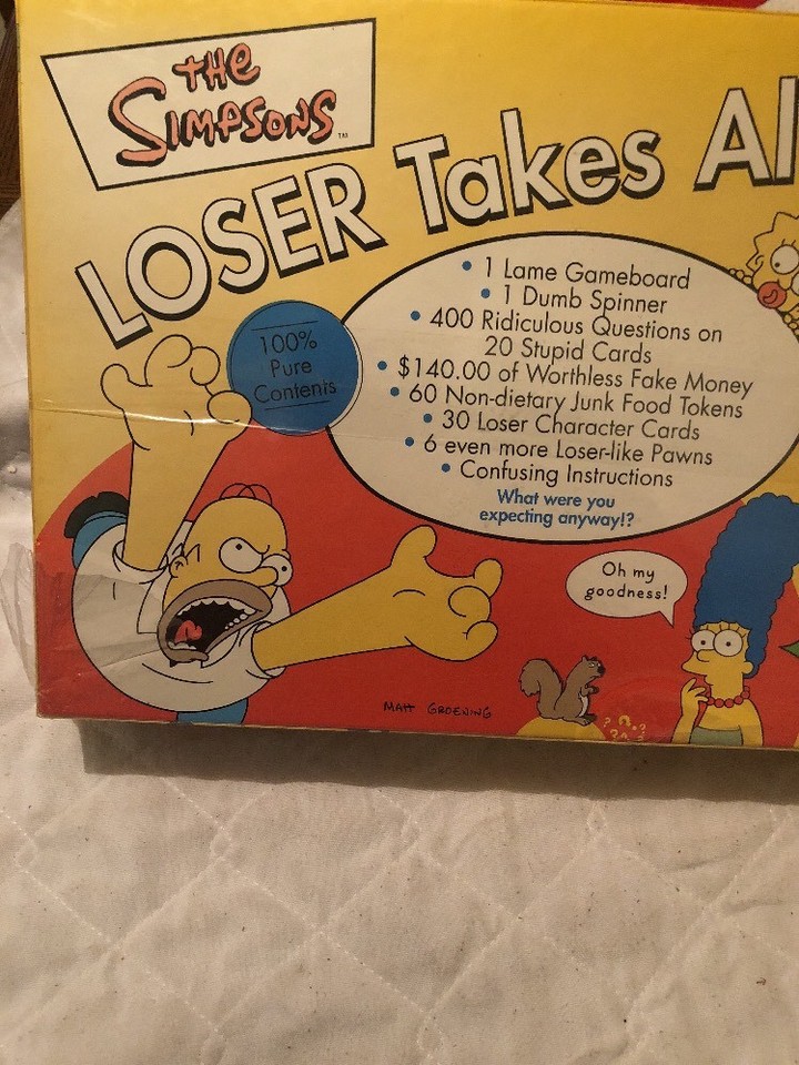 2001 The Simpsons Loser Takes All! Board Game Factory Sealed | eBay