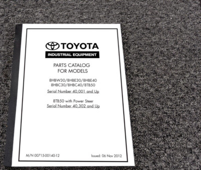 Toyota 8HBC30 Electric Pallet Jack Truck Parts Catalog Manual S/N 40001 ...