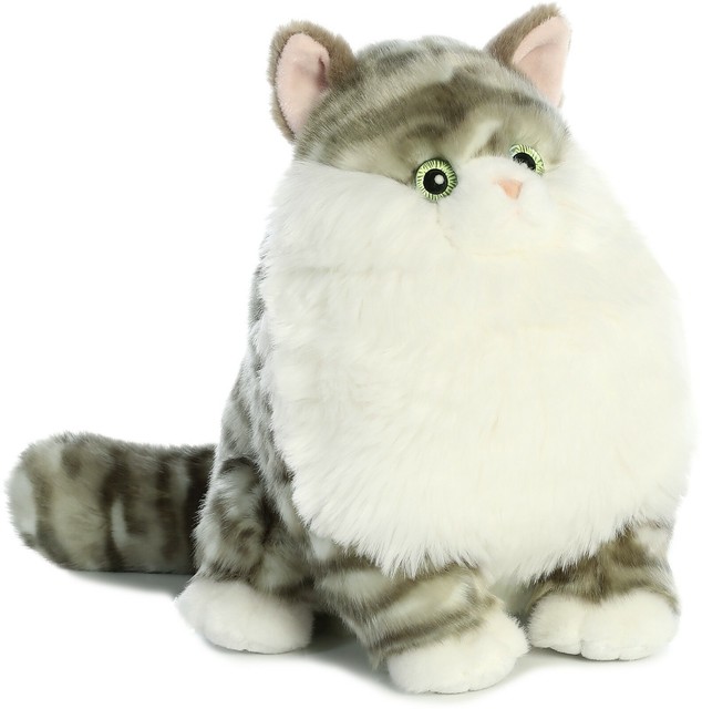 10 Inch Fat Cats Dumpling Gray Tabby Cat Plush Stuffed Animal by Aurora ...