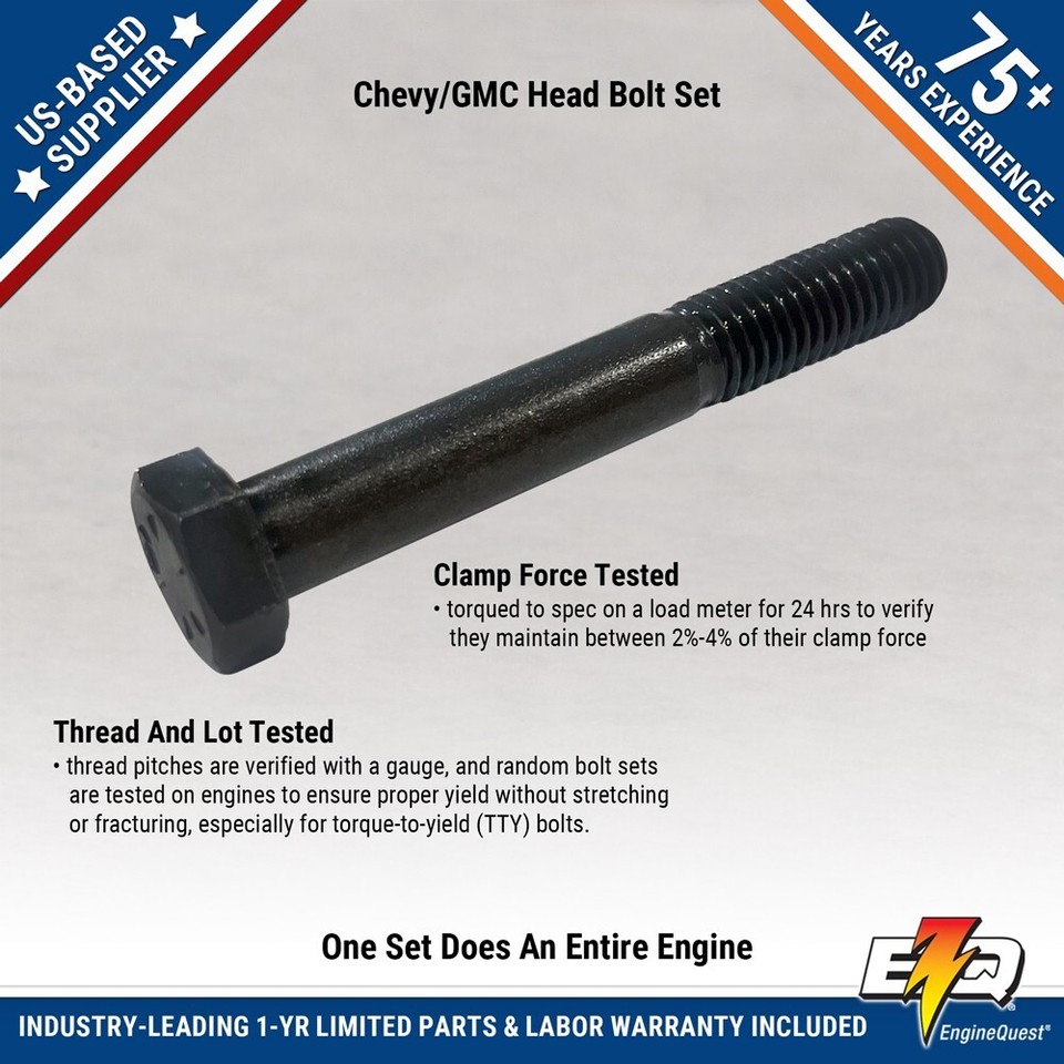 Head Bolt Set for 2.5L 153 & 3.0L 181 CID 4-Cylinder Marine Engines ...