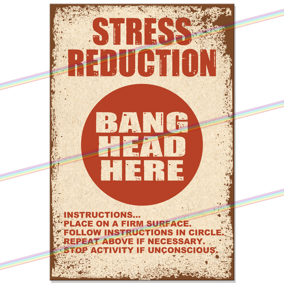 BANG HEAD HERE 30cm Metal Signs Mancave Pub Bar Garage Funny Shed Retro ...