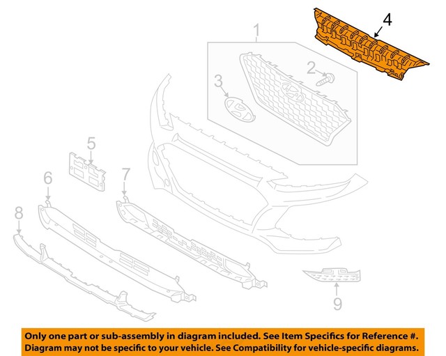 Genuine Hyundai Cover Assy-radiator Grille UPR 86360J9000 OEM for sale ...
