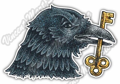 Raven Black Crow Beak Key Scary Bird Lock Car Bumper Vinyl Sticker ...