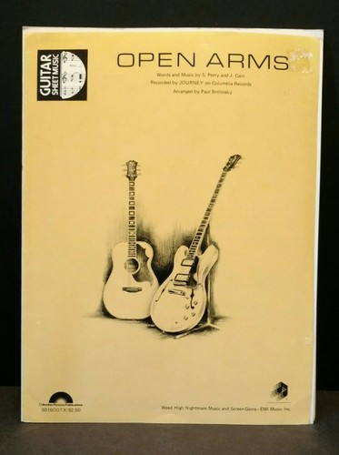 Open Arms Sheet Music Journey Guitar 1980s Hard Rock Steve Perry Neil ...