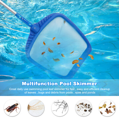 Large Swimming Pool Cleaning Net Leaf Skimmer Rake Fine Mesh Hot Tub ...