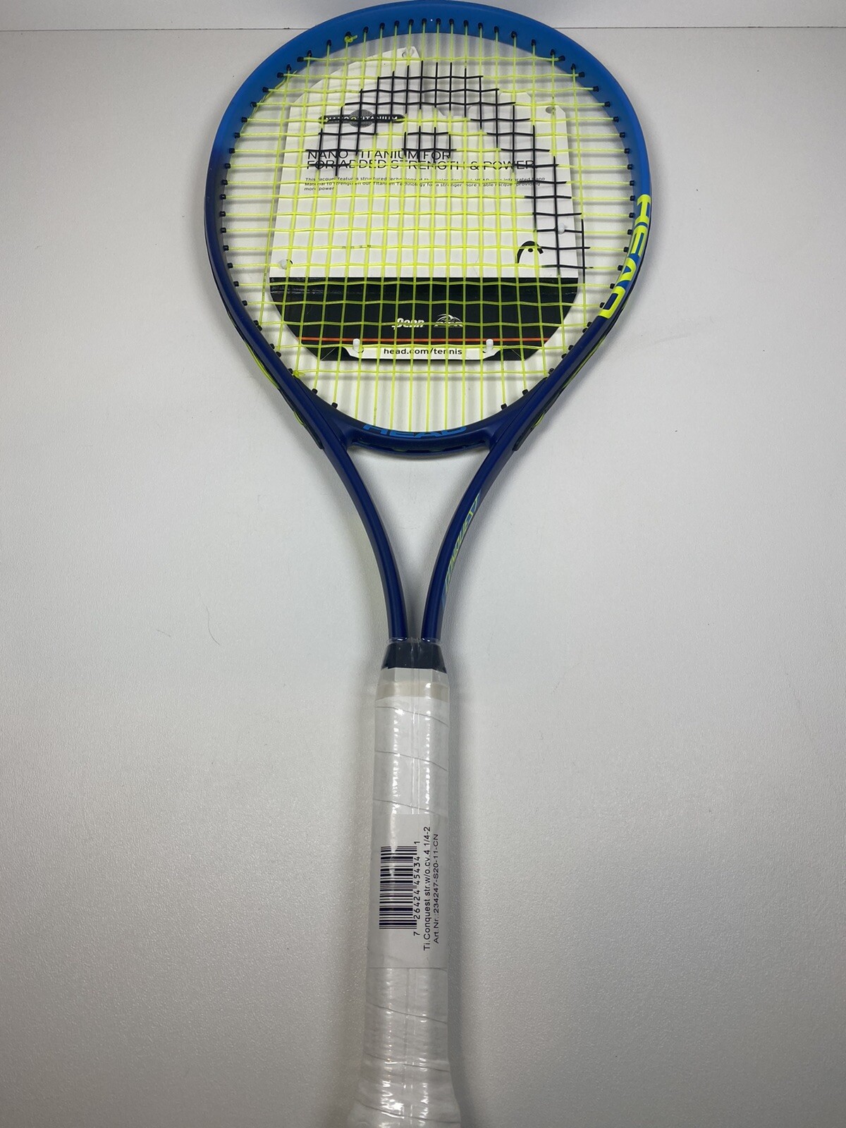 HEAD TI Conquest Nano Titanium Tennis Racquet 4 1/4 - 2 Grip 27 Inch ...