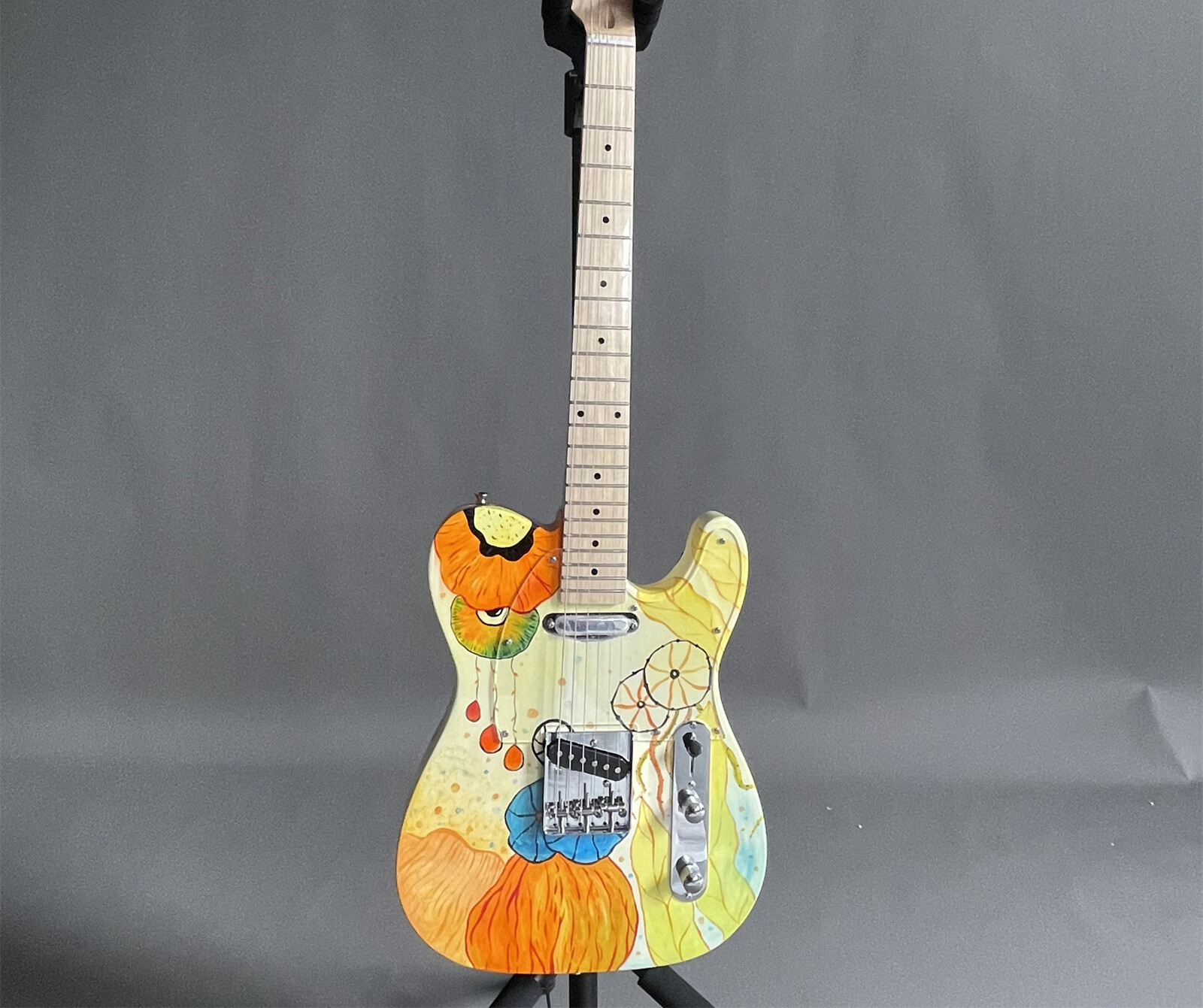 Handcrafted Paint TL Electric Guitar 6 String 2S Maple Fretboard Chrome ...