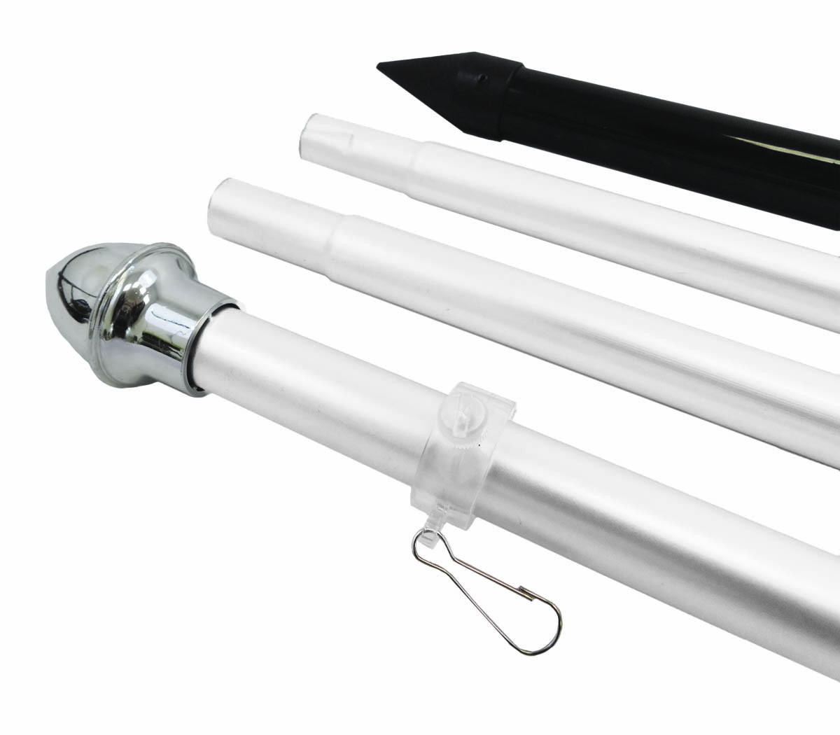 10ft Flag Pole Outdoor Aluminum In Ground Flag Pole 10' White Flag Pole ...