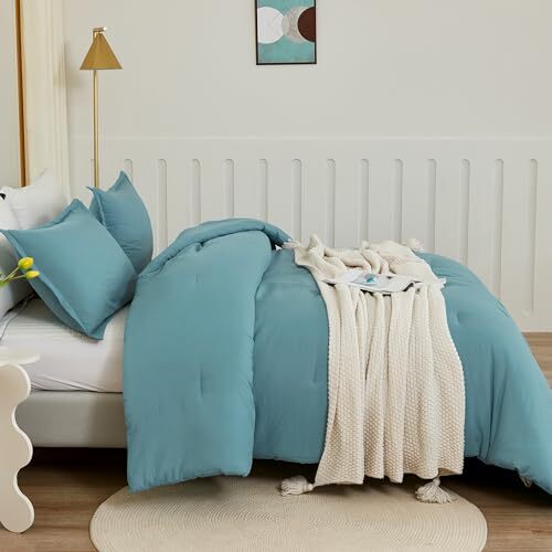 Grayish Teal Comforter Set Size, 2 Pieces Twin/Twin XL 16 - Grayish ...
