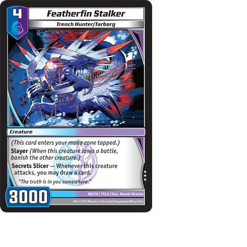 Kaijudo X1 FEATHER FIN STALKER Rare #88/110 7CLA Clash of the Duel ...