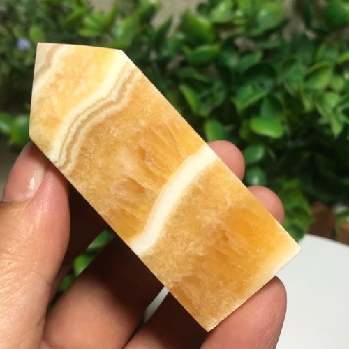 88g Orange Sun Stone Calcite Tower Crystal Point Yellow Calcite Therapy ...
