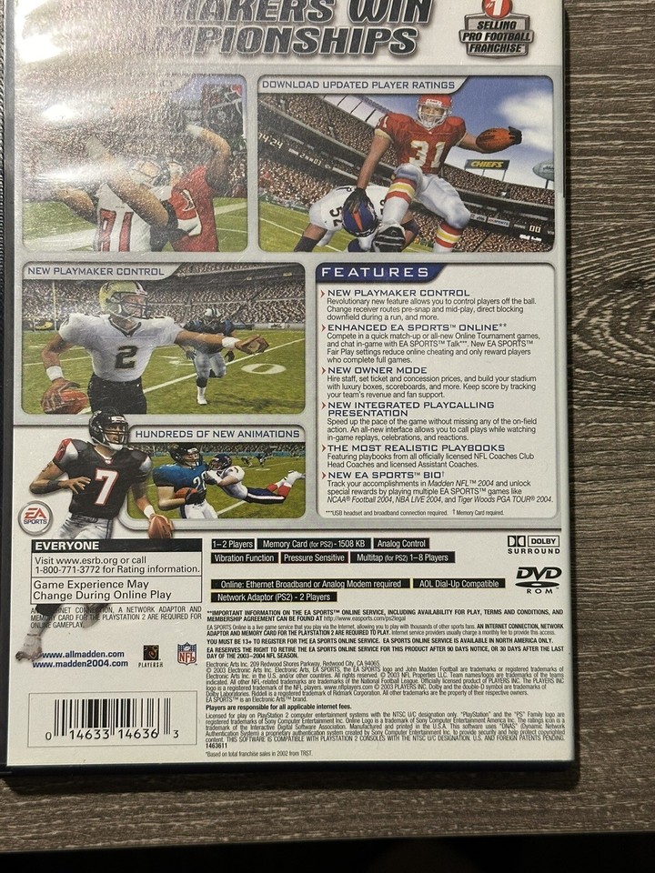 Madden NFL 2004 (Sony PlayStation 2, PS2, 2003) CIB 14633146363 | eBay