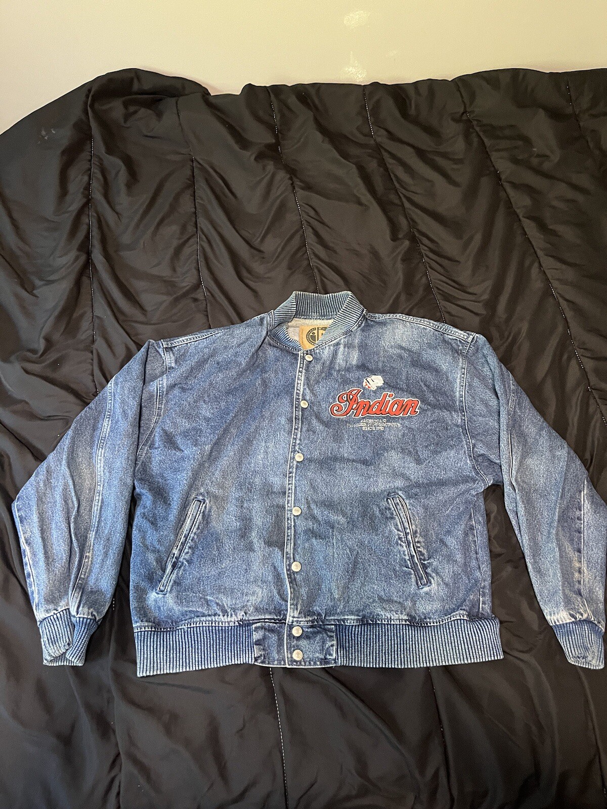 GENUINE INDIAN MOTORCYCLE MEN'S DENIM BLUE JACKET Int… - Gem