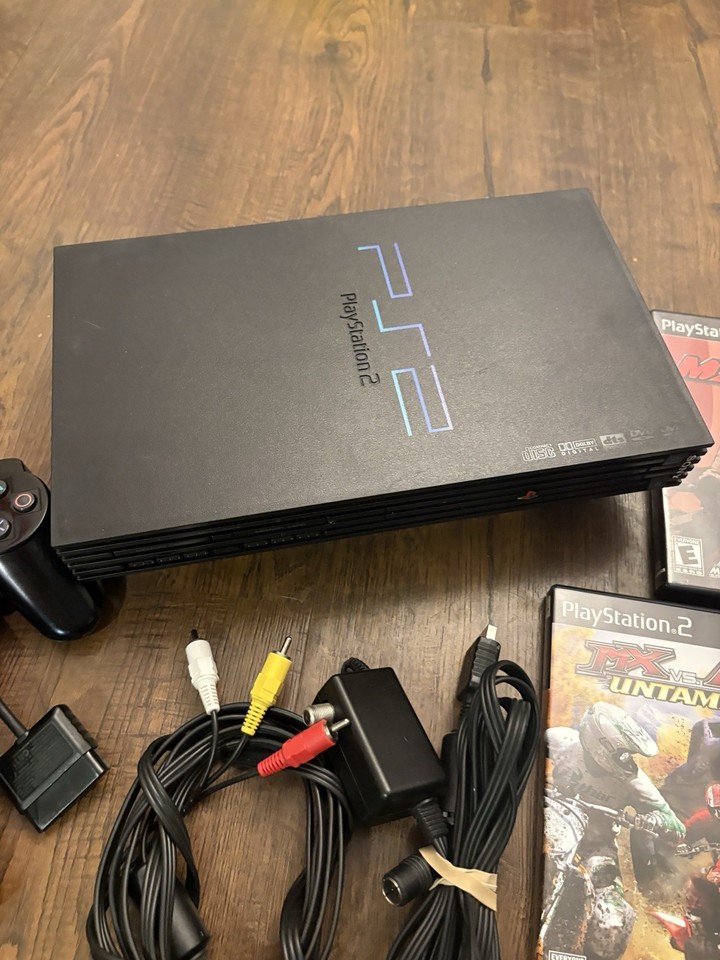 Sony PS2 SCPH-39001 Fat Console 2 Controllers 3 + Cords W/11 Games | eBay