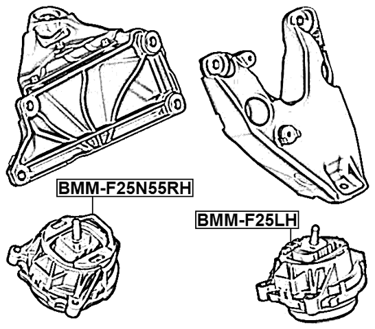Left Engine Mount (Hydro) OEM 22116785711 Febest BMM-F25LH for sale ...