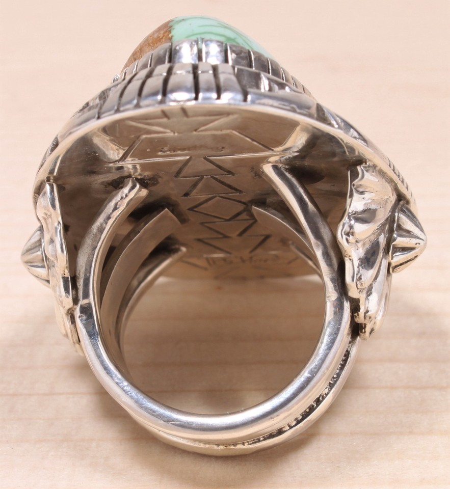 Tony Chino Acoma Pueblo Sterling Silver Turquoise Size 10 Ring DFDD ...