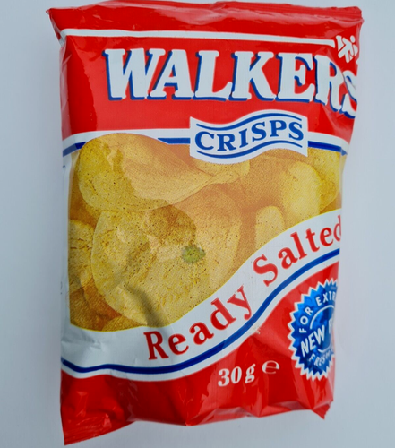 Vintage Walkers Ready Salted Crisps COMPLETE Full Crisp Packet RARE ...
