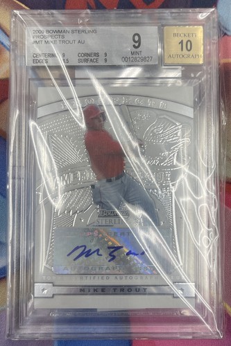 Mike Trout 2009 Bowman Sterling Prospects AUTO RC BGS 9 10 Auto Rookie ...