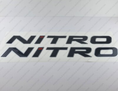 TRACKER MARINE NITRO BOAT BLACK/SILVER DECALS STICKERS 36" x 4.1" 2pcs ...