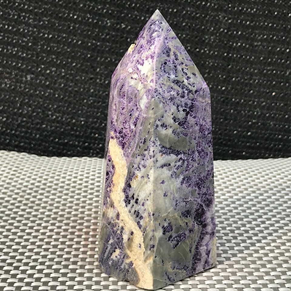 NATURAL PURPLE FLUORITE CRYSTAL COLUMN QUARTZ WAND POINT HEALING STONE ...