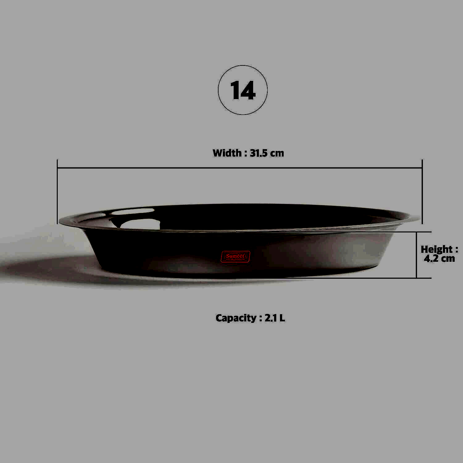 Heavy Stainless Steel Parat (2.1Ltr, 31.5Cm), Silver | eBay