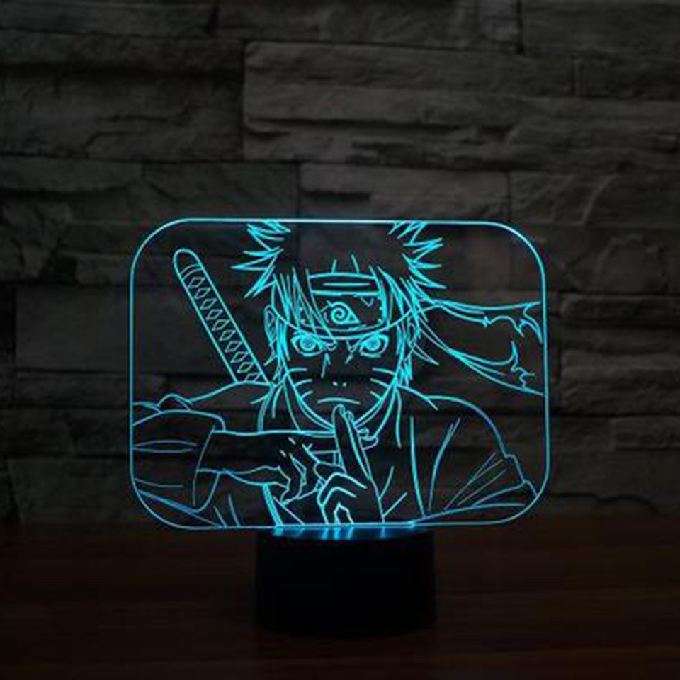 Naruto Shippuden Anime 3D Night Light LED 7 Colour Touch Table Desk ...