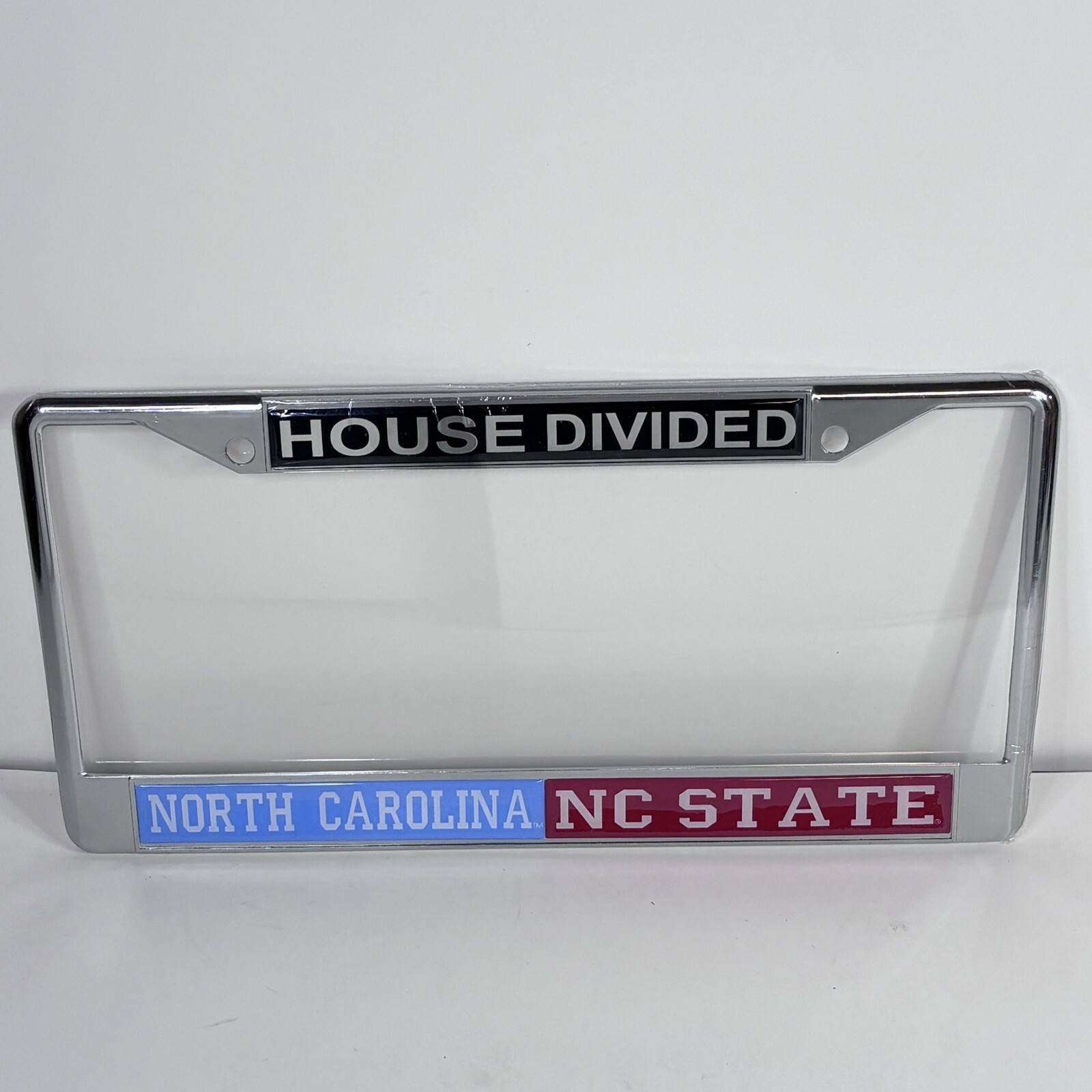 UNC NC State House Divided License Plate Frame Metal Chrome NEW | eBay