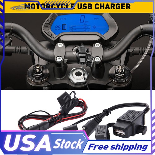 Motorcycle SAE to USB Cable Adapter 2.1A USB Waterproof Phone Charger ...