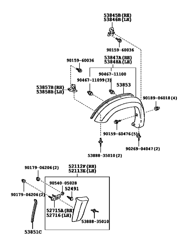 Toyota Genuine 4RUNNER RZN18# Extension front bumper LH 52103-35902 OEM ...
