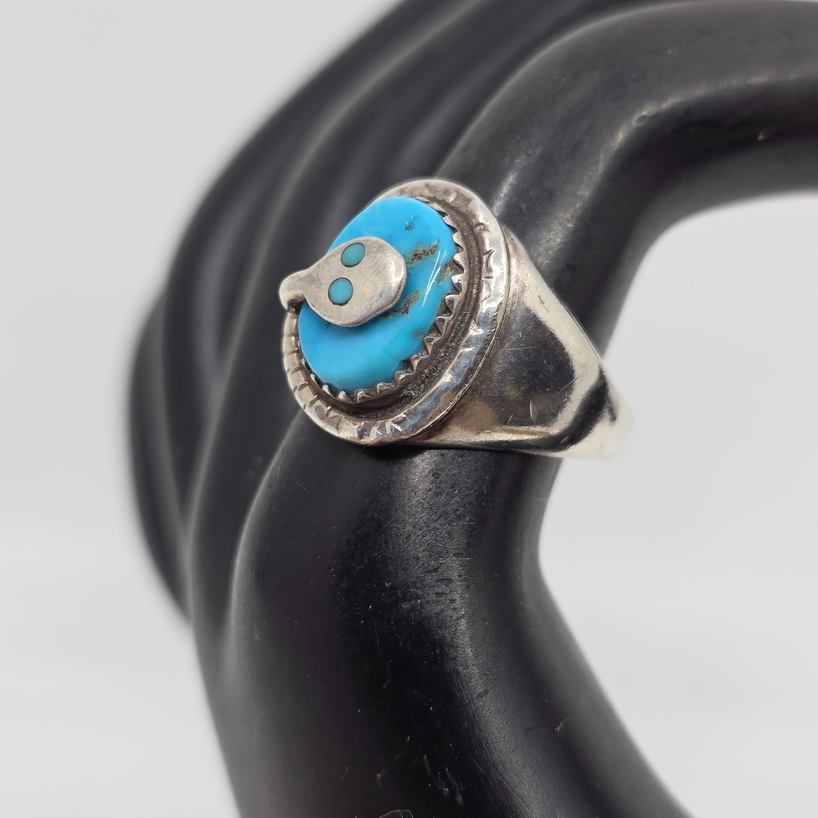 Effie Calavaza Signature Snake Ring Sleeping Beauty Sterling Ring Size ...