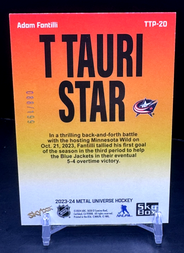 2023-24 Metal Universe - Adam Fantilli #TTP-20 - T Tauri Star Spectrum /199 | eBay