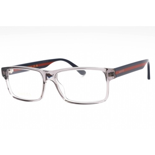 Gucci Men's Eyeglasses Grey-Blue-Transparent Acetate Full Rim Frame ...