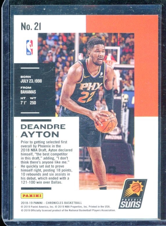 2018-19 Panini Chronicles DeAndre Ayton Rookie RC #21 QTY | eBay