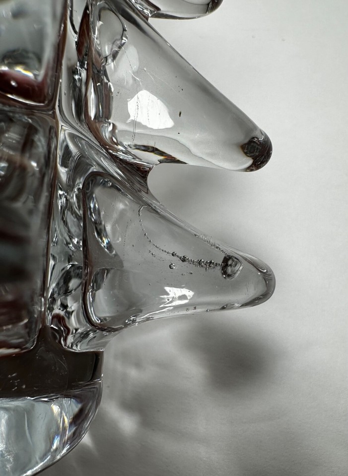 Vintage 5 3/4" Footed Solid Glass Christmas Tree - Holiday Tabletop ...