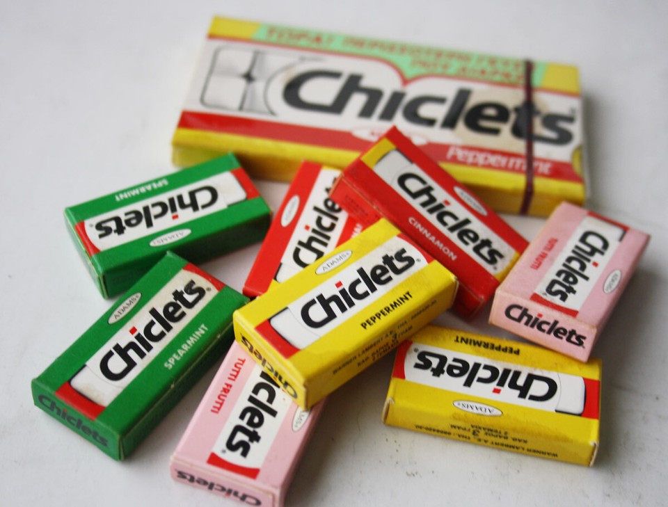 9X RARE VINTAGE 80'S CHICLETS CHEWING GUM PACKS ADAMS NEW SEALED NOS ...