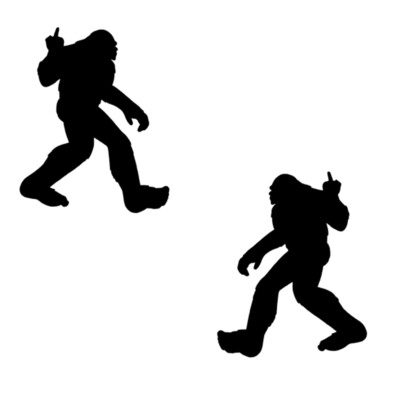 2 Bigfoot Sasquatch Middle Finger Decal set for Truck Car Window ...