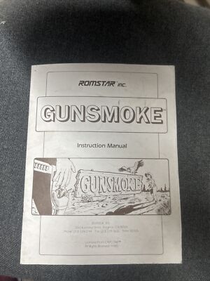 Romstar GUNSMOKE Arcade Video Game Manual - good used original | eBay