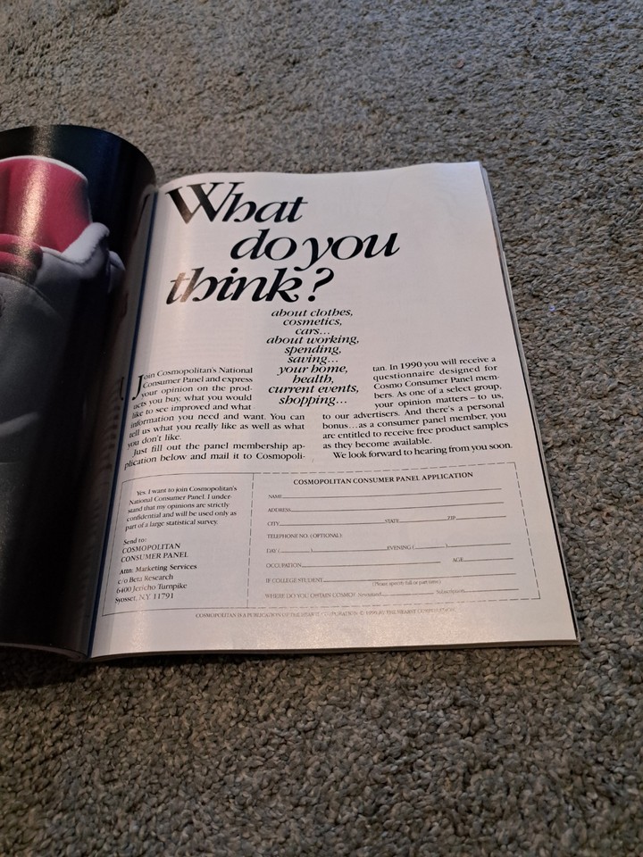 February 1990 Cosmopolitan Magazine | eBay